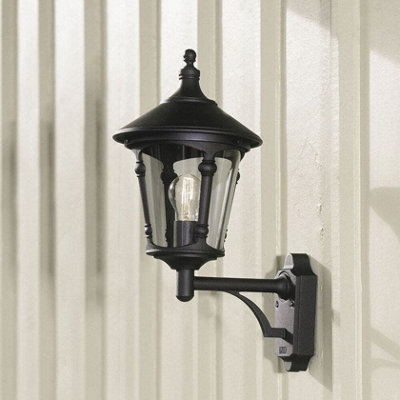 Konstsmide Classic Virgo Matt Black Up Wall Light IP23