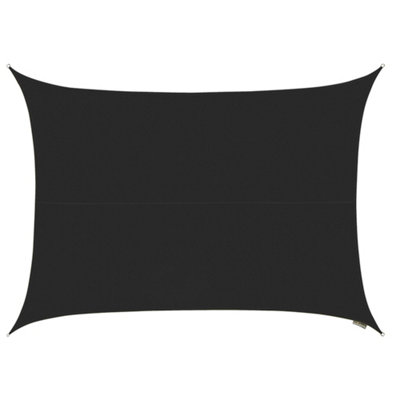 Kookaburra 5m x 4m Rectangle Waterproof Black Garden Patio Sun Shade ...