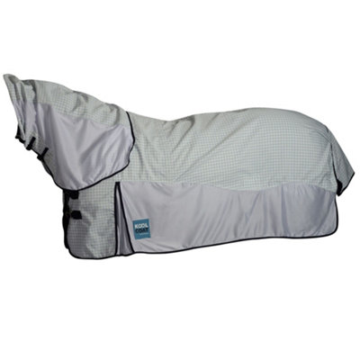 Kool Coat Airstream III Combo Neck Checked Horse Turnout Rug White/Navy (5 9") | DIY at B&Q