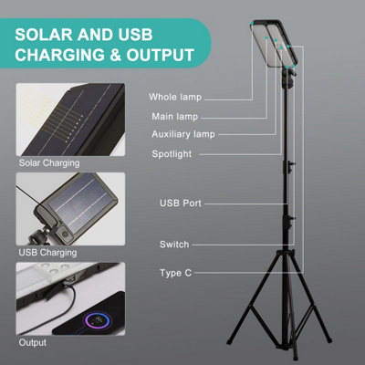KOOLITE Rechargeable Work Light Kits with 78" Tripod Stand, 3000lm LED ...