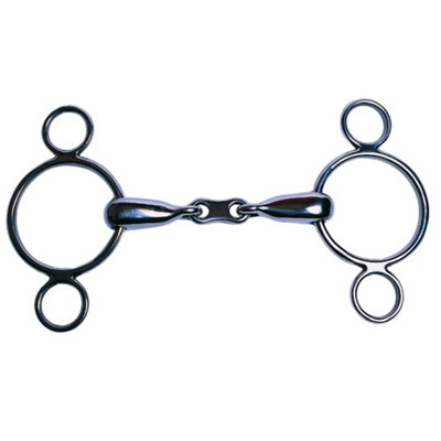 Korsteel Stainless Steel French Link 2 Ring Dutch Gag Horse Bit Silver ...