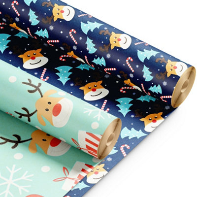 Kraft & Co 2 Pack Christmas Wrapping Paper Roll (Candy Cane)