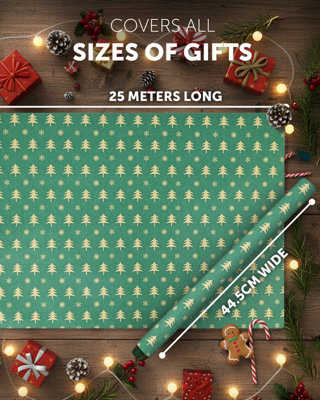 Kraft & Co 2 Pack Christmas Wrapping Paper Roll- Christmas Tree