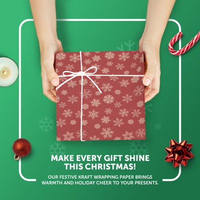 Kraft & Co 2 Pack Christmas Wrapping Paper Roll (Ginger Bread)