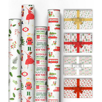 Kraft & Co 4 pack 69cm x 8M Gift Wrapping Paper, Fun