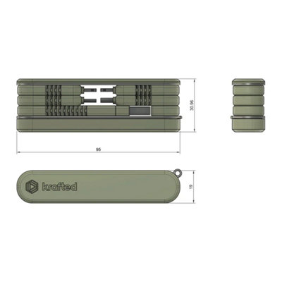 Krafted: Connex Multi Cable Connector - Charcoal