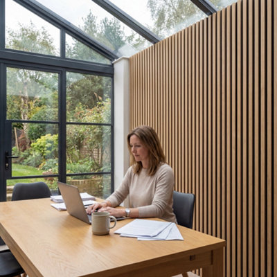 Kraus Easy Living - Natural Oak Acoustic Slat Wall Panel - Single Panel ...