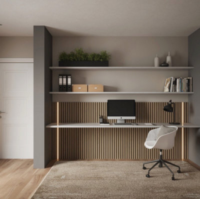 Kraus - Light Oak - Acoustic Slat Wall Panel - (L) 120cm x (W) 57.3cm ...