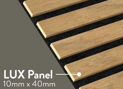 Kraus LUX - Natural Oak - Wide Slat Acoustic Wall Panel (L) 240cm x (W ...