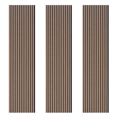 Kraus - Maple Stripe - Easy-Fit Acoustic Slat Wall Panel - (L) 240cm x ...