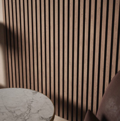 Kraus - Maple Stripe - Easy-Fit Acoustic Slat Wall Panel - (L) 240cm x ...