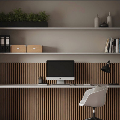 Kraus - Natural Oak - Acoustic Slat Wall Panel - (L) 120cm x (W) 57.3cm ...