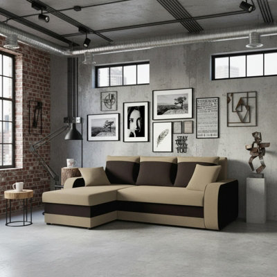 KRIS M Corner Sofa Bed with Storage Ottoman polyurethane foam wooden ...