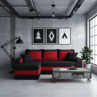 KRIS M Corner Sofa Bed with Storage Ottoman polyurethane foam wooden ...