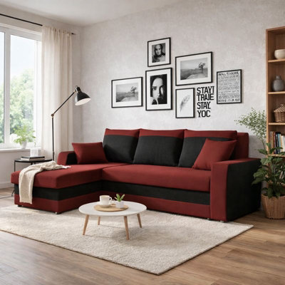 KRIS M Corner Sofa Bed with Storage Ottoman polyurethane foam wooden ...