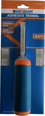 KROBAHN ADHESIVE TROWEL 11" 4MM V NOTCH KB-TAVS4011