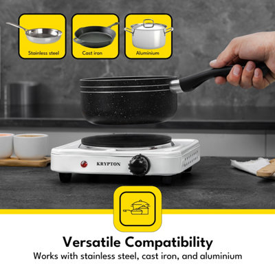 KRYPTON 1000W Single Hot Plate Heating Plate, Adjustable Temperature