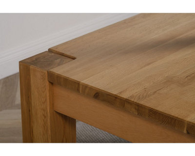 Kuba 180 x 90 cm Chunky Oak Dining Table and 8 Chairs Dining Set with ...