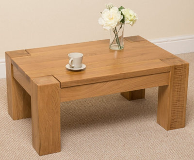 Kuba Chunky Small Oak Coffee Table for Living Room | DIY at B&Q