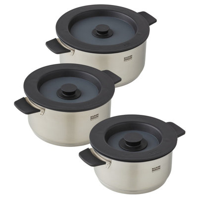 Kuhn Rikon Smart & Compact 3-Piece Space-Saving Stackable Induction ...