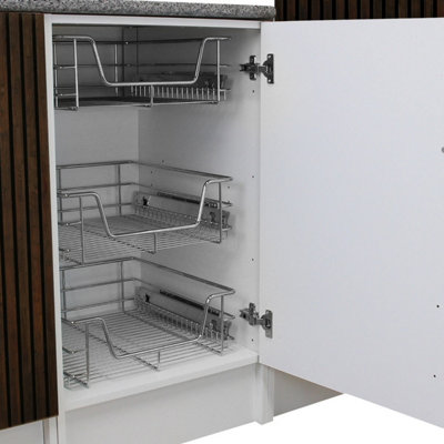 KuKoo 5 x Kitchen Pull Out Soft Close Baskets, 300mm Wide Cabinet ...