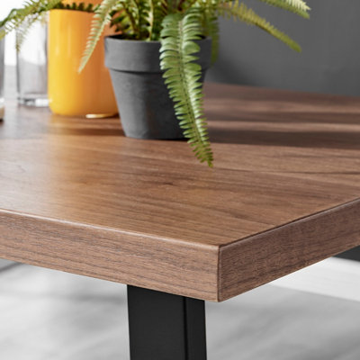 Kylo Rectangular 4 Seat Wood Effect Dining Table with Black Metal U ...