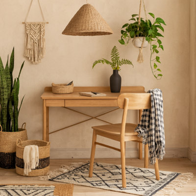 Kyoto Natural Oak Veneer Wood Office Desk 1100mm x 500mm