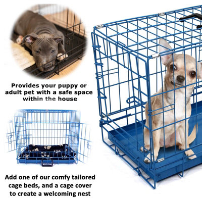 L 36inch Foldable Blue Dog Cage