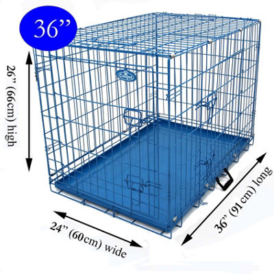 L 36inch Foldable Blue Dog Cage