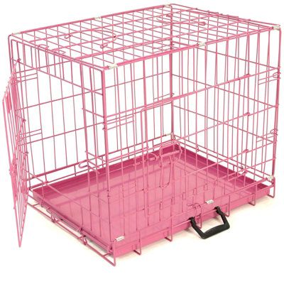 L 36inch Foldable Pink Dog Cage