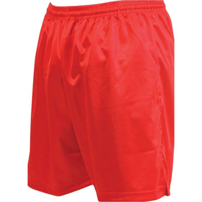 L - RED ADULT SPORTS MICRO STRIPE TRAINING SHORTS BOTTOMS - UNISEX FOOTBALL