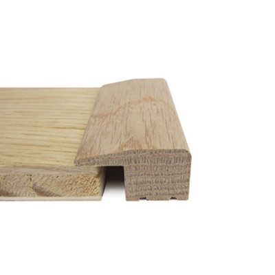 Shop L-Section - Solid Oak Threshold - Lacquered - 15mm - 2.44m Length