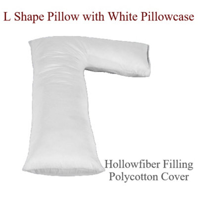 L Shape Pillow with Free Pillowcases Hollowfiber filled Orthopedic ...