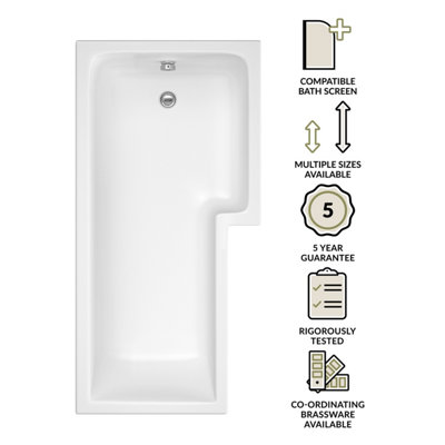 L Shape Right Hand Shower Bath Tub with Leg Set (Waste & Panels Not ...