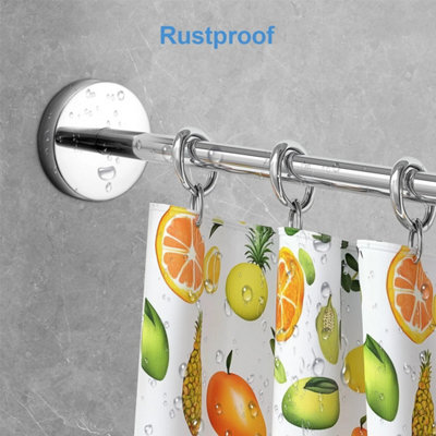 L Shape Shower Rail Rods Curtain Rod Wall Mounted Curved Bath Pole for ...