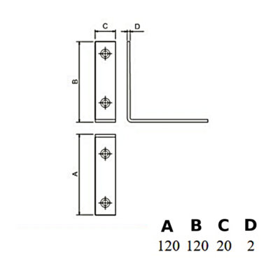 L-Shape Support Metal Narrow Angle Corner Bracket Repair Brace - Size ...