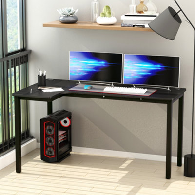 L-Shaped Corner Desk Computer Workstation PC Gaming Desk 145 x 81 x ...