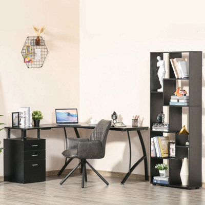 L-Shaped Corner PC Desk Table Home Office Workstation
