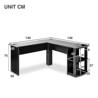 L-Shaped Corner Table for Office, Large Game, Study Table, Easy to ...