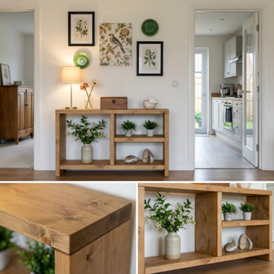 L110xH75cm Arden Timber Shelving Unit / Storage Shelf / Living Room ...