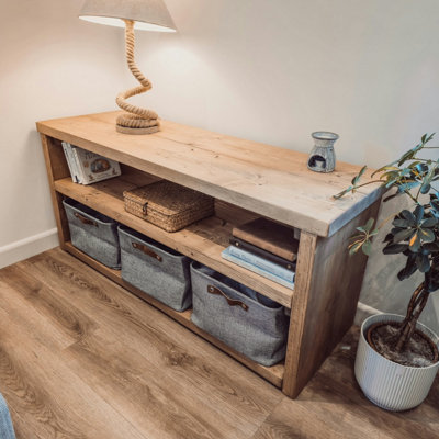 L80xD32xH60cm 2-Tier Storage Unit / Bookshelf / Living Room Storage ...