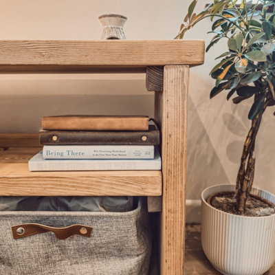 L80xD32xH60cm 2-Tier Storage Unit / Bookshelf / Living Room Storage ...