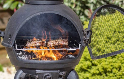 La Hacienda Murcia Medium Steel Chimenea With Grill