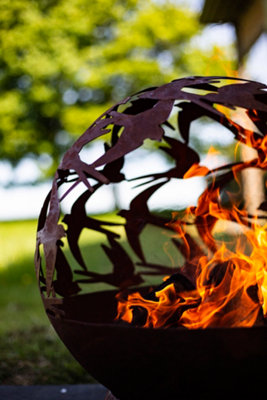 La Hacienda Swallows Fire Globe - Oxidised/Steel - L50 x W50 x H61 cm ...