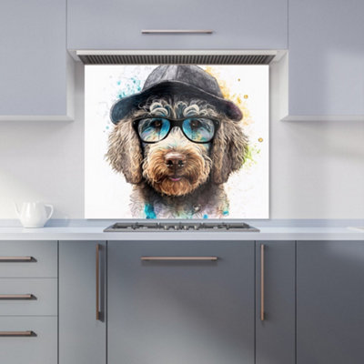Labradoodle Dog Face Splashart Premium Glass Kitchen Splashback W600mm ...
