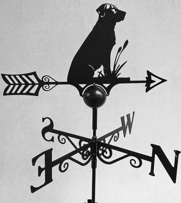 Labrador Weathervane - Steel - W65 x H88 cm - Black | DIY at B&Q