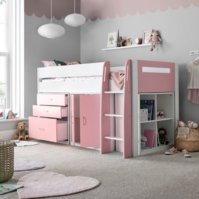 Lacy Pink Storage Mid Sleeper Bed | DIY at B&Q
