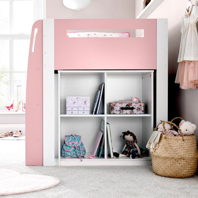Lacy Pink Storage Mid Sleeper Bed