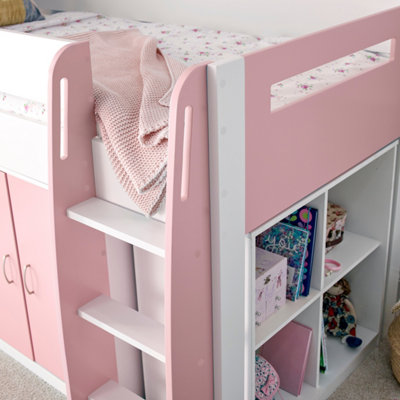 Lacy Pink Storage Mid Sleeper Bed | DIY at B&Q