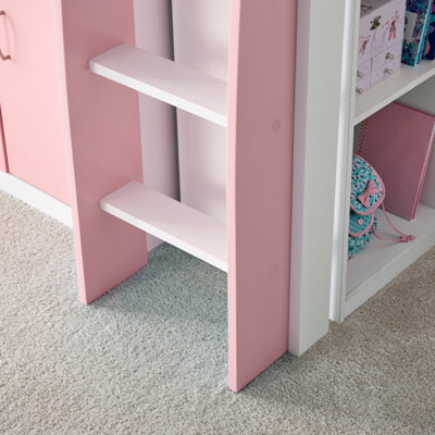 Lacy Pink Storage Mid Sleeper Bed